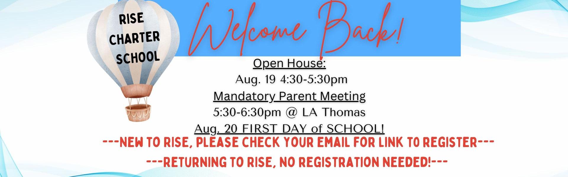 WELCOME BACK! | RISE